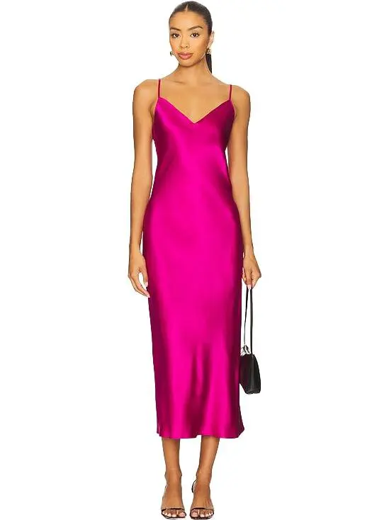 Sablyn Taylor V-neck Bias Cut Dress - Magenta