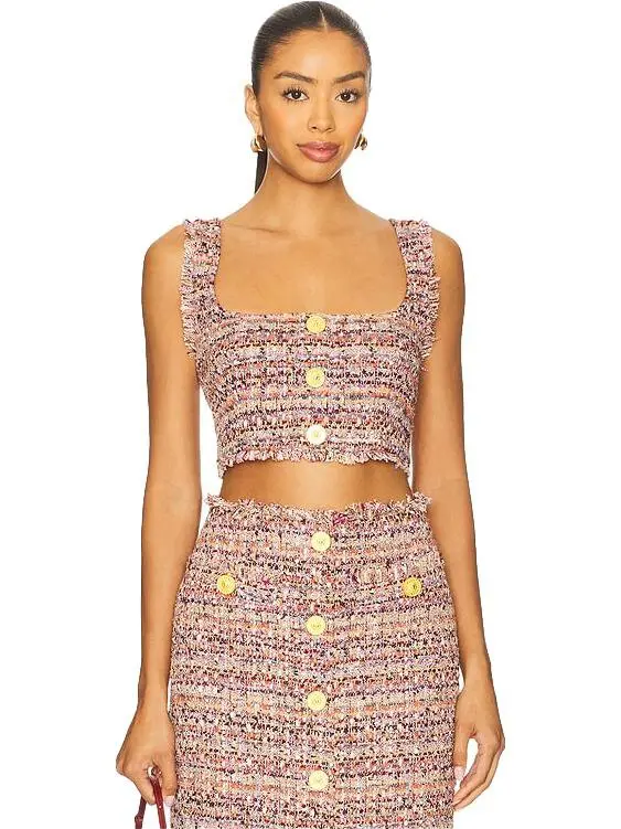 L'Agence Maylin Bralette Top - Mauve & Tan Multi