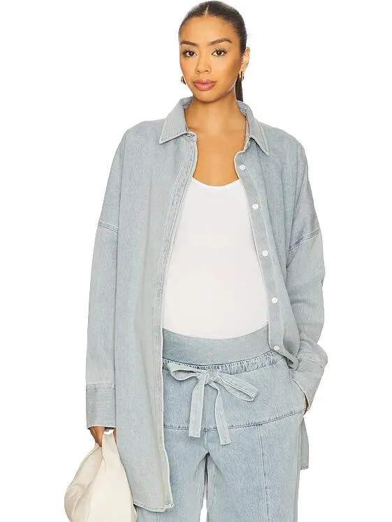 BUMPSUIT Denim Oversized Shirt Dress - Light Blue