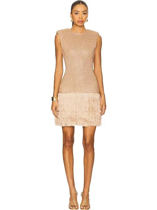 Aje Breeze Knit Mini Dress - Rose Gold
