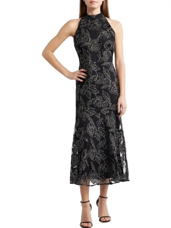 Sam Edelman Embroidered Fit & Flare Cocktail Dress - Black