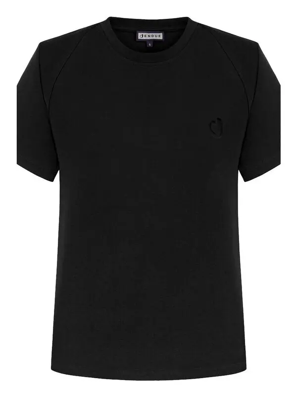 JENDUE J Logo Oversize T-shirt - Black