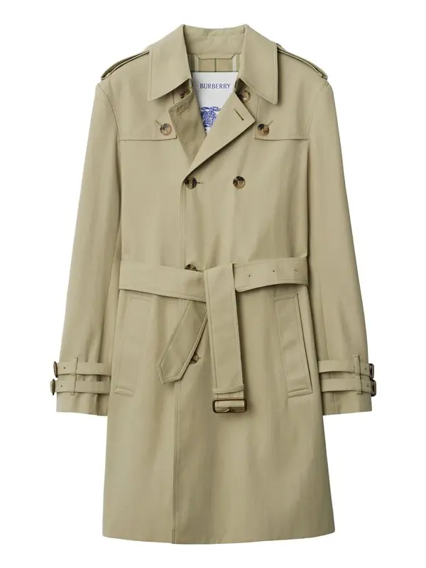 Burberry Cotton Gabardine Slim Trench Coat - Beige