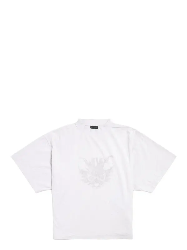 Balenciaga Kittycat Cropped T-shirt - White