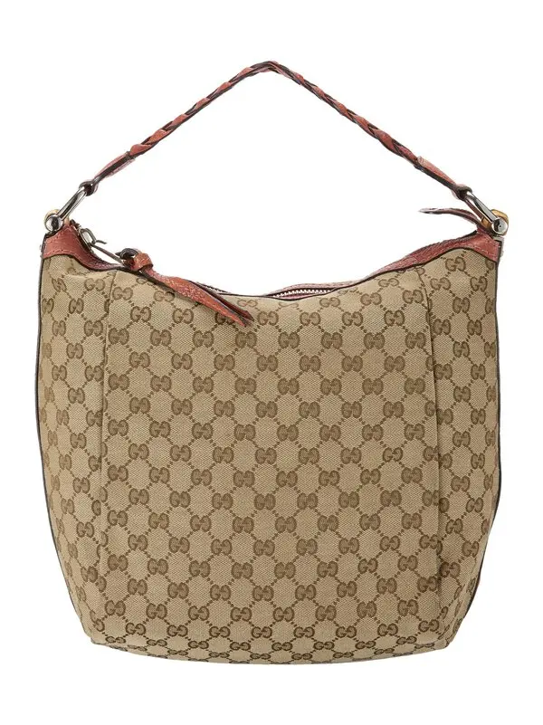 Gucci Original Gg Canvas Bamboo Braided Hobo - Pink