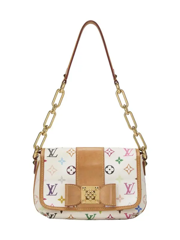 LOUIS VUITTON Takashi Murakami Monogram Multicolore Patty Shoulder Bag - White