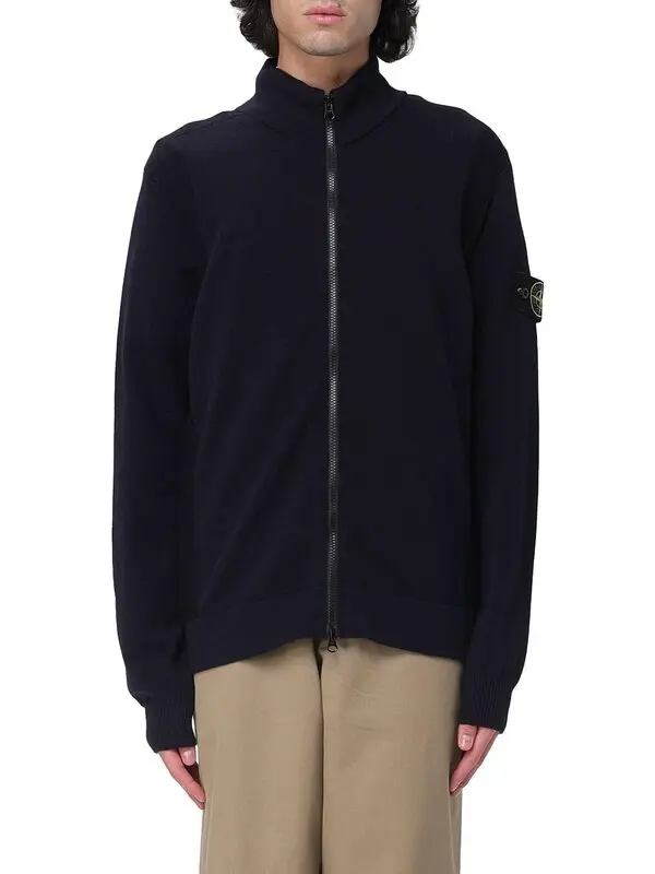Stone Island Zip-up Sweater - Blue