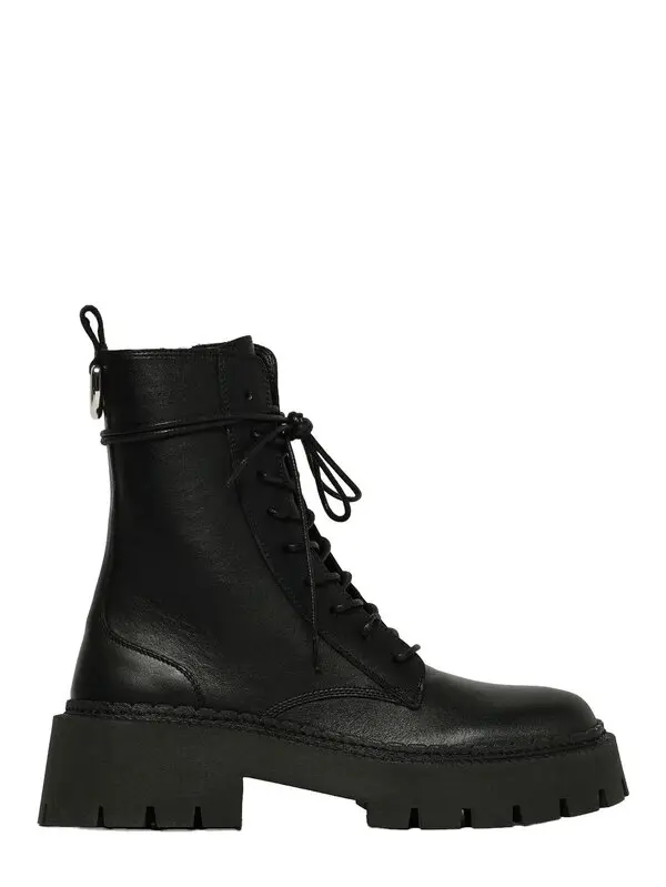 VIC MATIE Lace-up Combat Boots - Black