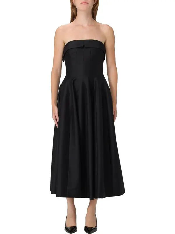 Alberta Ferretti Strapless Midi Dress - Black