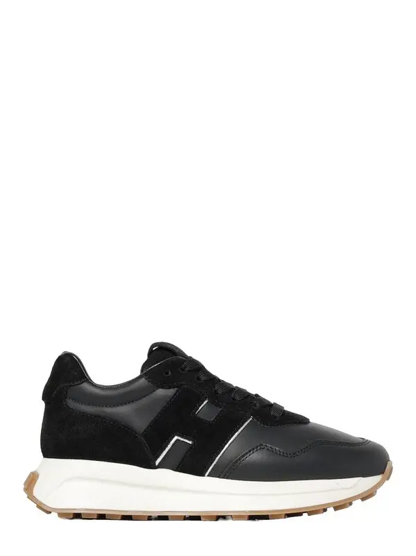Hogan Leather And Suede Sneakers - Black