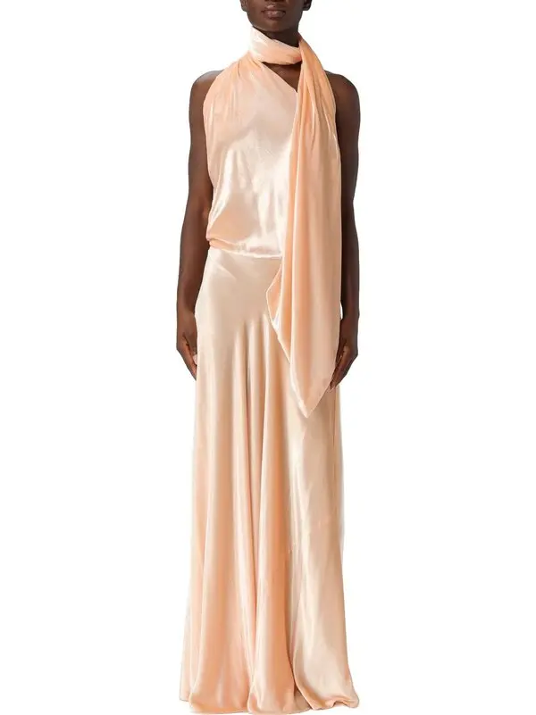 Alberta Ferretti Halterneck Gown - Pink