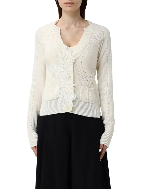 Ermanno Scervino Appliqued Sweater - Yellow Cream