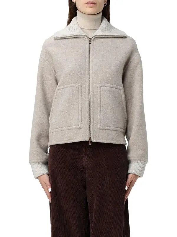 Agnona Zip Up Jacket - Dove Grey
