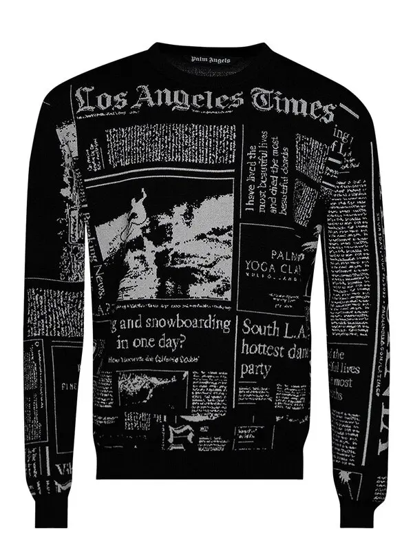Palm Angels X La Times Crewneck Jumper - Black
