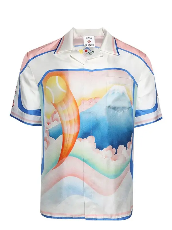 Casablanca Fuji Dream Cuban Collar Shirt - White