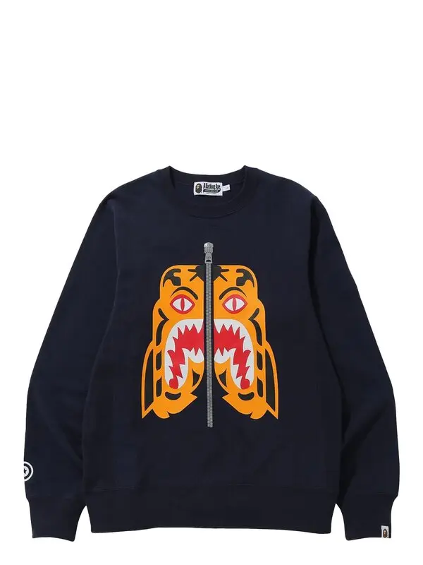 A BATHING APE Tiger Crewneck - Blue