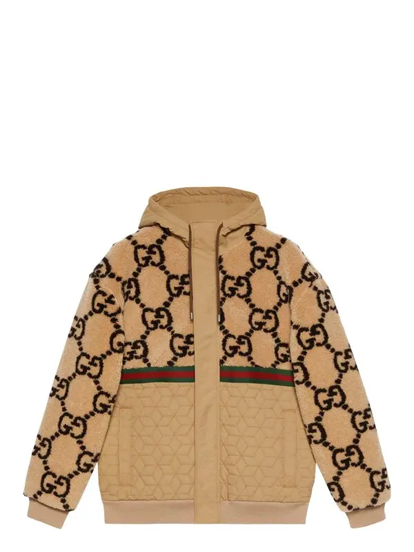 Gucci Gg Jacquard Jacket - Tan