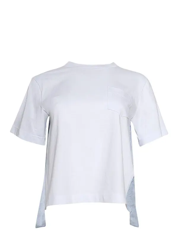 Sacai Denim X Cotton Jersey T-shirt - White