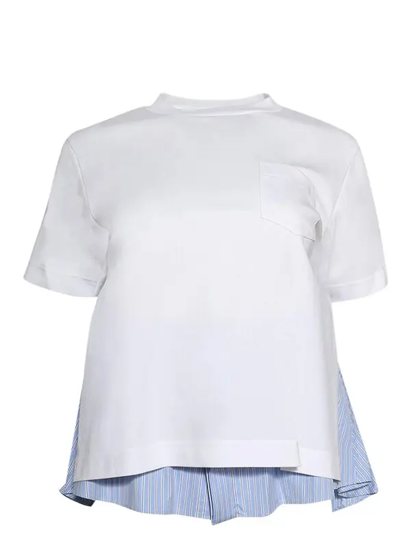 Sacai Poplin X Cotton Jersey T-shirt - White