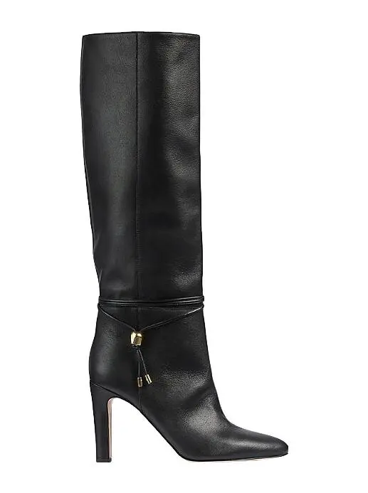 LK BENNETT Loretta Leather Knee-high Boots - Bla-black