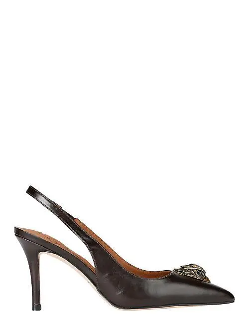 Kurt Geiger Belgravia Leather Slingback Heels - Brown/oth
