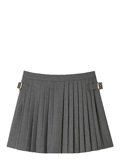 Sandro Pleated High-rise Mini Skirt - Grey