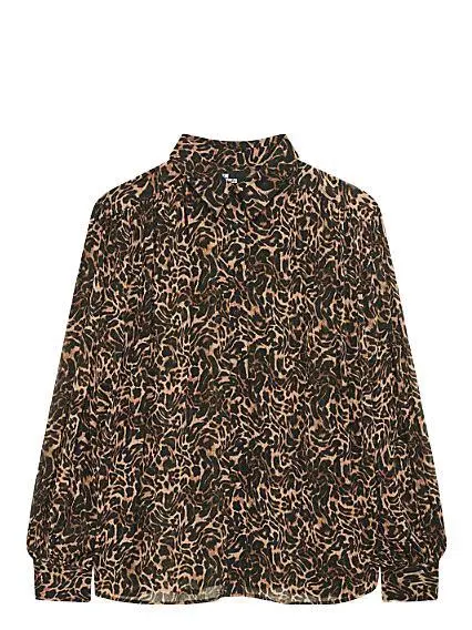 The Kooples Print Relaxed-fit Woven Shirt - Leopard