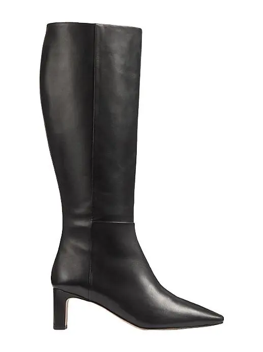 LK BENNETT Margarite Leather Heeled Knee-high Boots - Bla-black