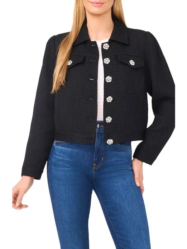 CECE DUPRAZ Button Detailed Jacket - Rich Black