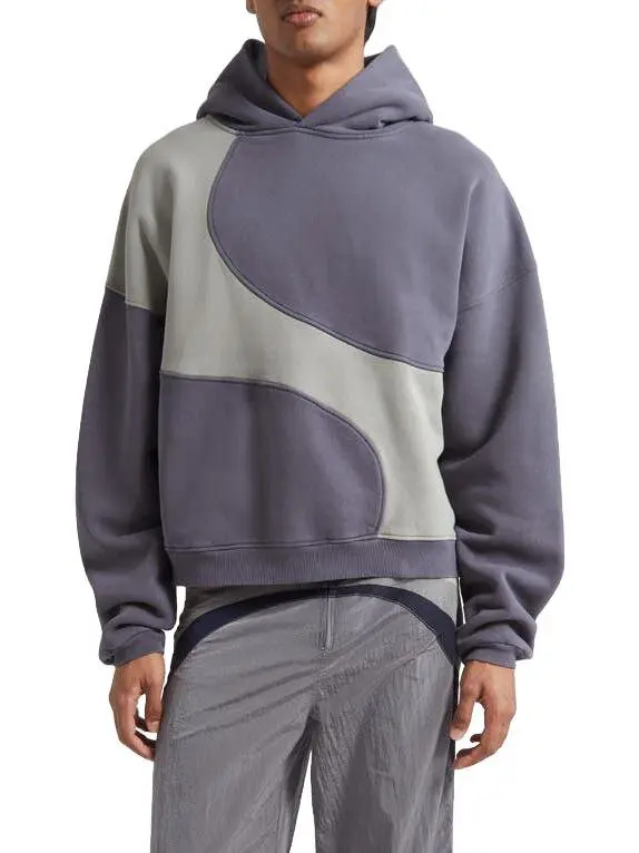ERL Gender Inclusive Wave Cotton Blend Hoodie - Dark Grey