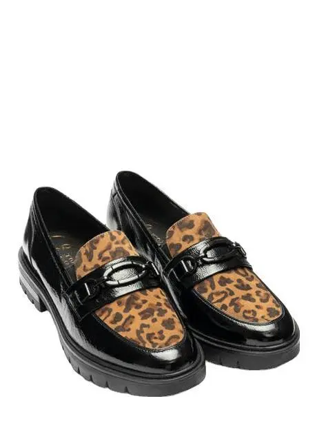 ARA Camellia Lug Sole Bit Loafer - Black 2
