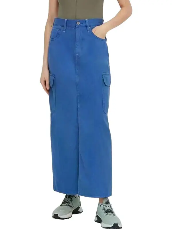 G-star Raw Logo-patch Maxi Skirt - Blue