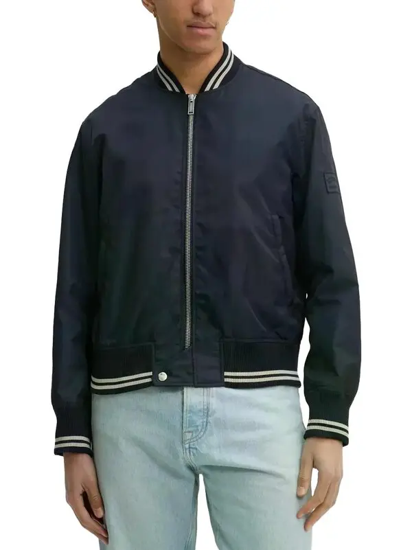Iceberg Ribbed-trim Bomber Jacket - Blue