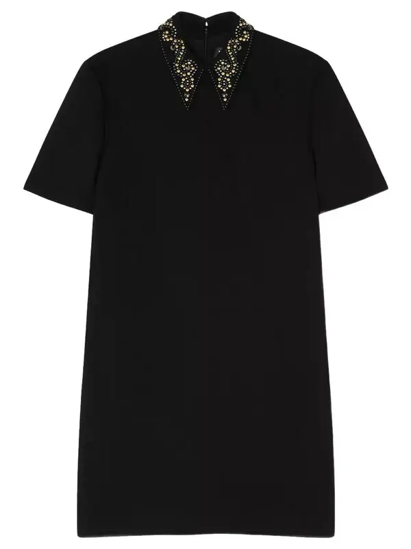 Versace Embellished-collar Mini Dress - Black