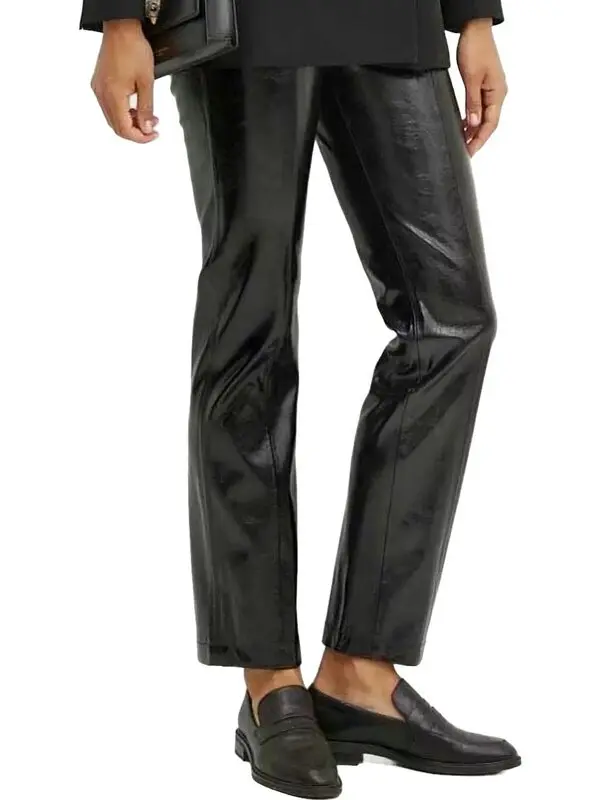 BOSS Faux-leather Trousers - Black