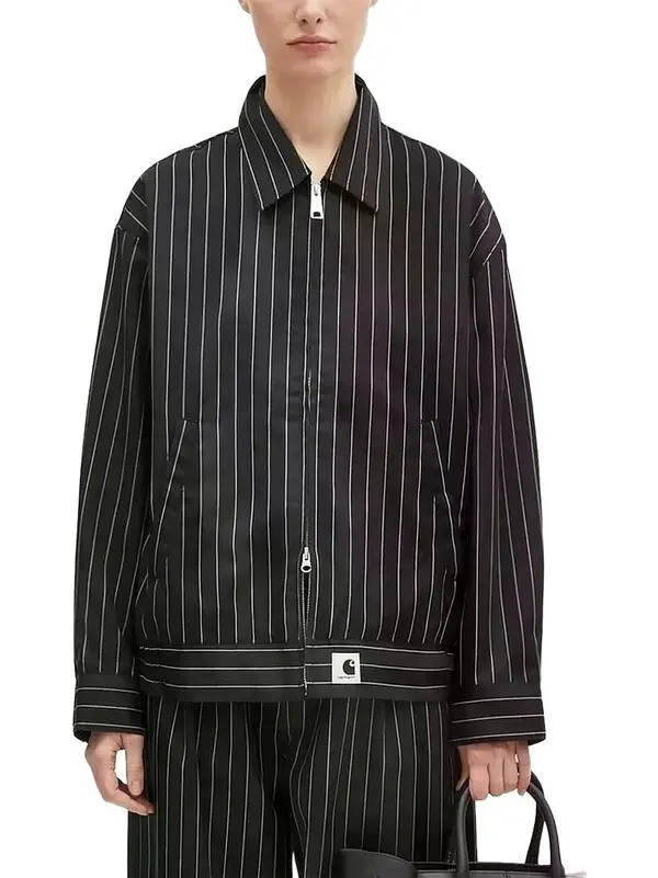 Carhartt Work In Progress Pinstripe Zip-up Jacket - Black