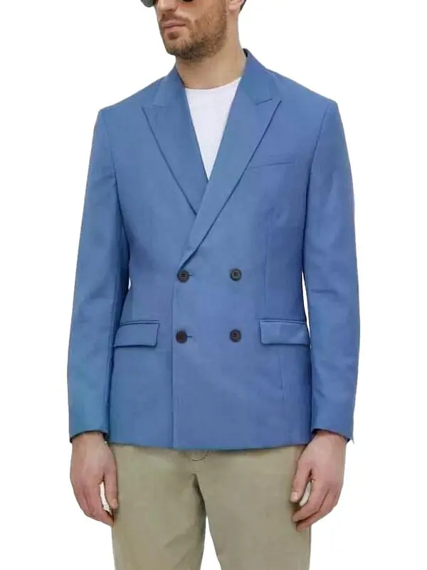 Sisley Double-breasted Blazer - Blue