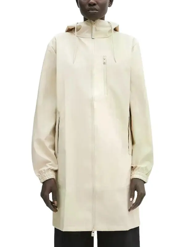 Rains Hooded Zip-front Trench Coat - Neutrals