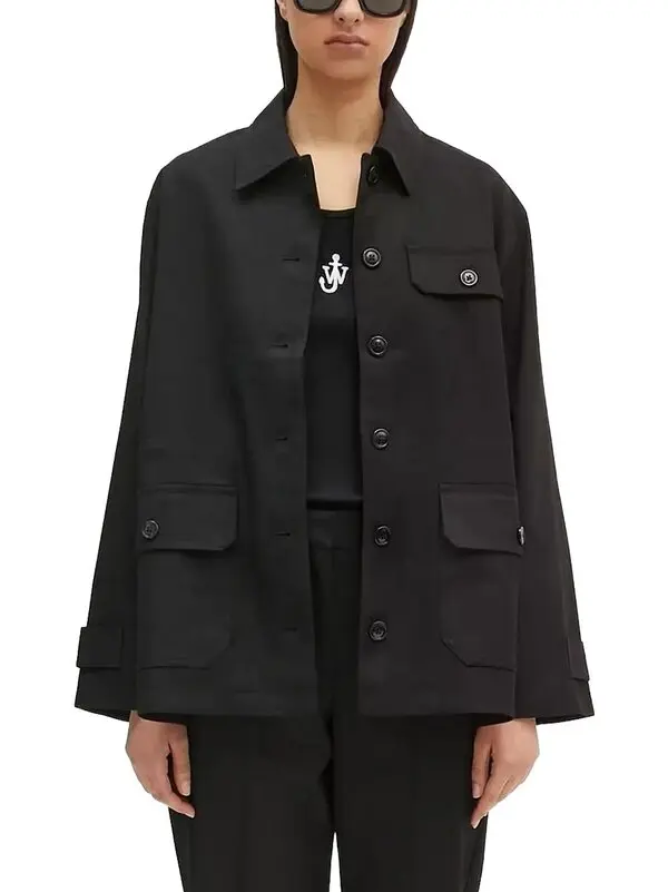 SAMSOE SAMSOE Button-fastening Flap-pocket Jacket - Black