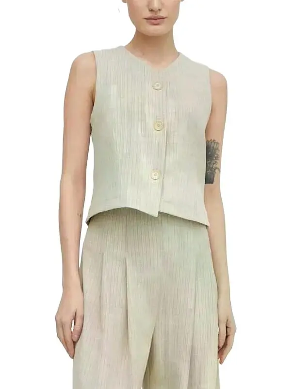 LOVECHILD Pinstripe Sleeveless Top - Neutrals