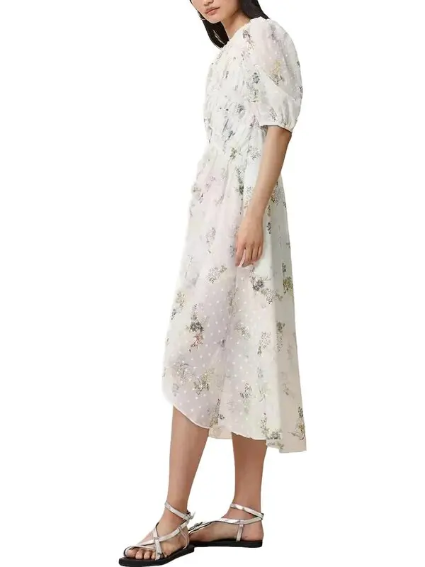ALLSAINTS Floral-print Smocked Dress - White