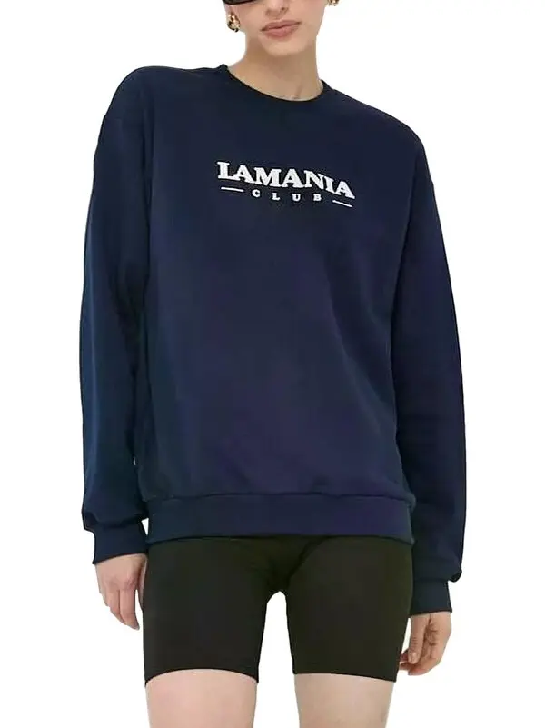 LA MANIA Logo-print Long-sleeve Sweatshirt - Blue