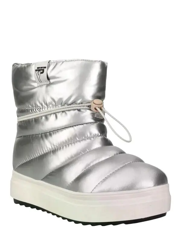 ICE PLAY Quilted Metallic-effect Boots - Grey