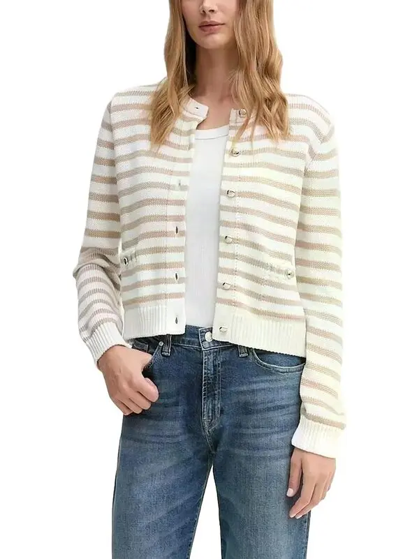 JOOP! Striped Button Cardigan - Neutrals
