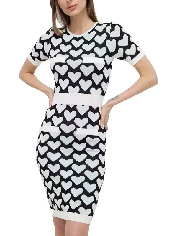 SILVIAN HEACH Heart-print Mini Dress - Black