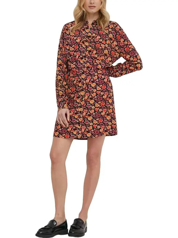 Desigual Floral-print Shirt Dress - Red