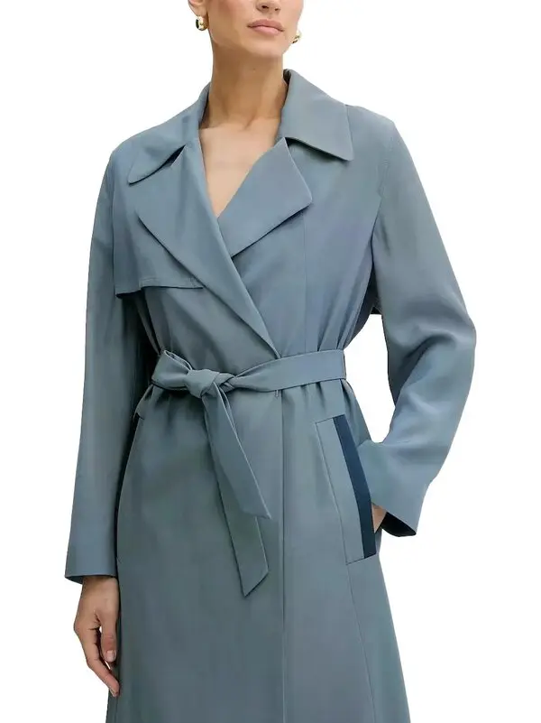 BOSS Belted Panelled Trench Coat - Blue
