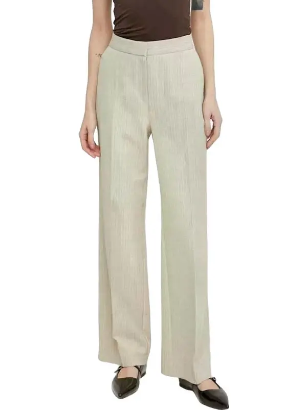 LOVECHILD Pinstripe Wide-leg Trousers - Neutrals