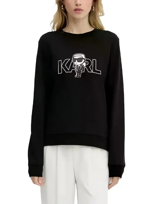 Karl Lagerfeld Logo-print Cotton Sweatshirt - Black