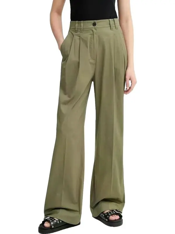 Marc O'polo Pleated Wide-leg Trousers - Green